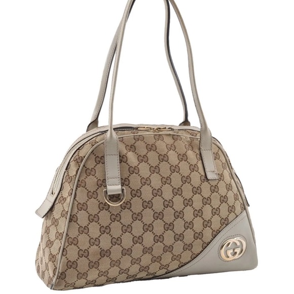 Gucci | Bags | Authentic Gucci New Britt Shoulder Tote Bag Gg Canvas ...